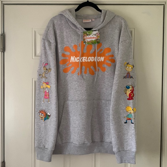 Nickelodeon | Shirts | Nickelodeon Splash Logo Character Sleeve Hoodie ...